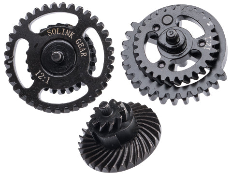 Solink Motor Steel Hollowed Out Gear Set 12:1 Helical – Tac City Airsoft